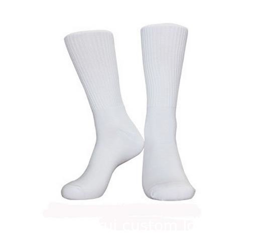 100% custom logo, design, color white sublimation breathable Men Socks