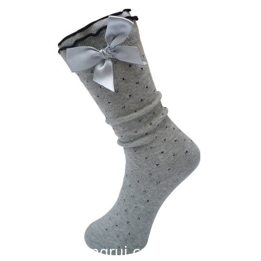 Knitted soft and comfortable custom design butterfly Children's cute lace socks