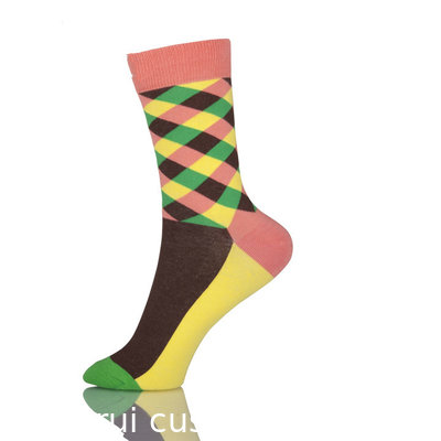 Custom logo, design colored Pattern Dress Crew Trendy Cotton Happy Socks Women