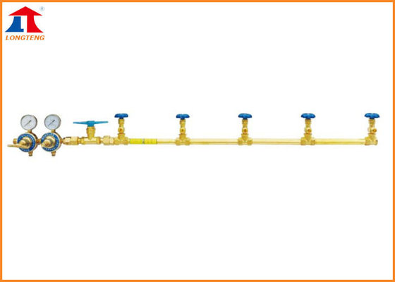 One Side Oxygen Gas Cylinder Manifold With Red Copper Pipes / T-shaped Wrench