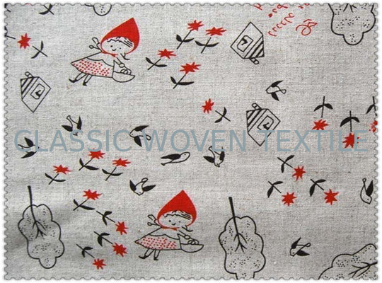 55/45 LINEN COTTON  FABRIC BLENDED WITH SCREEN PRINTED   CWT #1515
