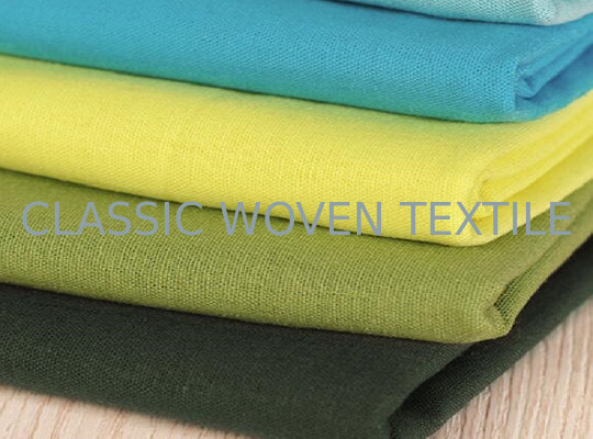 LINEN COTTON FABRIC INTERWEAVE PLAIN DYED WITH SPANDEX  CWT# 5648