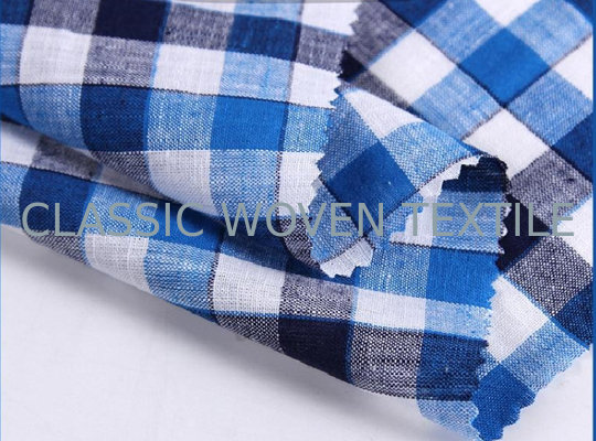 55/45 LINEN COTTON INTERWEAVE  YARN DYED WITH CHECKS  CWT #2114
