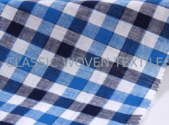 55/45 LINEN COTTON INTERWEAVE  YARN DYED WITH CHECKS  CWT #2114