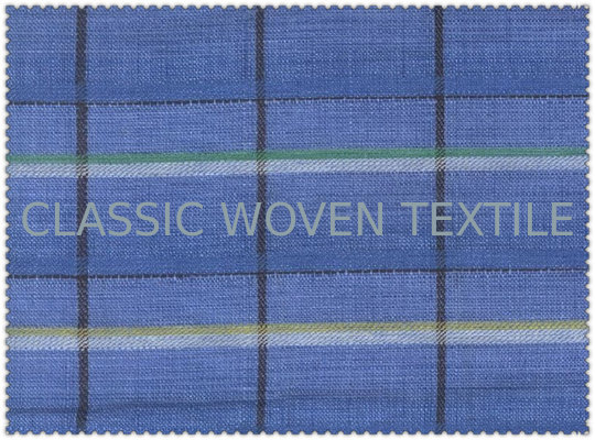 55/45 RAMIE COTTON YARN DYED FABRIC WITH STRIPE      CWT#2119