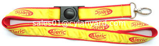 China Custom imprint polyester neck straps, double layered polyester satin ribbon neck lanyards, supplier