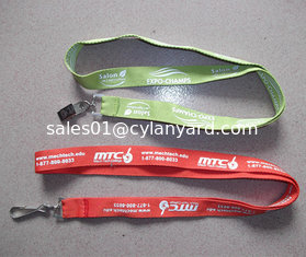 China OEM corporate promotional giveaways lanyards, economic simple flat lanyard with ID badge supplier