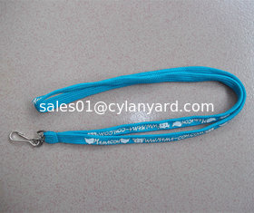 China Polyester tubular lanyards with swivel hook J hook, China factory polyester tube straps, supplier