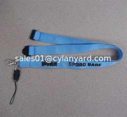 China Cheap flat polyester lanyard with phone string, polyester mobile phone hanging lanyards, supplier