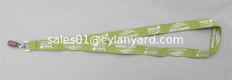 China China lanyard supplier for flat polyester neck straps with badge clip, screen printed logo supplier