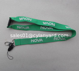 China OEM wholesale cheap flat polyester neck lanyards with corporate logo screen printed, supplier
