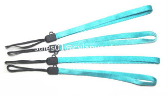 China Shiny nylon wrist lanyards with mobile phone string,China factory for nylon wristlet strap supplier