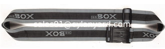 China polyester secure luggage belt lanyard with digit lock,woven logo,China factory cheap price supplier