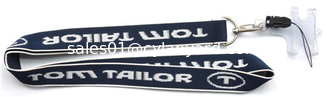 China Ultra soft polyester woven neck lanyards, jacquard weave logo, China woven lanyard factory supplier