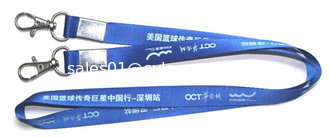 China Imprint Corporate logo flat nylon neck strap lanyards, double ends nylon neck lanyards supplier