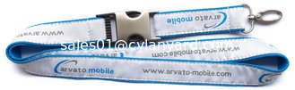 China China economic polyester double layered neck lanyard strap with jacquard ribbon stitched, supplier