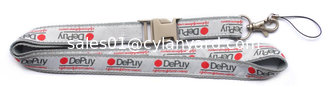 China Promotion gift polyester metal buckle neck strap lanyards with jacquard ribbon stitched, supplier