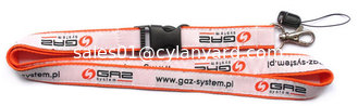 China Tailor made promotional giveaway polyester and jacquard ribbon double layered neck lanyard supplier