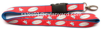 China Bespoke promotional giveaway gift polyester / jacquard ribbon double layered neck lanyards supplier