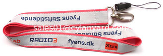 China OEM wholesale polyester neck lanyard strap with jacquard logo ribbon stitched, good value, supplier