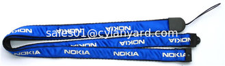 China Imprinted corporate logo promotional neck straps, polyester & satin ribbon double layered, supplier