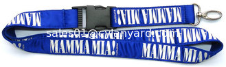 China Premium polyester satin stitched neck lanyards, corporate logo printed safety neck straps, supplier