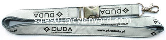 China Luxurious double layered neck straps, polyester woven ribbon stitched, metal buckle, supplier