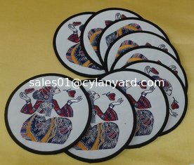 China Exquisite embroidered table coasters, embroidered cotton fabric place mats for tableware, supplier