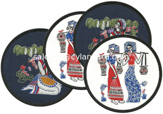 China Embroidered table coasters, merrow border, exquisite embroidered cotton coaster for table supplier