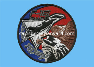 China Garment accessories embroidered patches, custom embroidered emblem badges for clothes, supplier