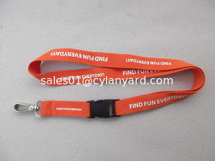 China Corporate branded logo polyester neck lanyard with screen printed, custom imprint lanyards supplier