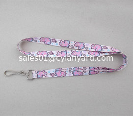 China Heat transfer full color neck strap with J hook, sublimation neck lanyard with swivel hook supplier