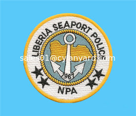 China Embroidered police emblem badges, garment accessory embroidery patches, nautical patches supplier