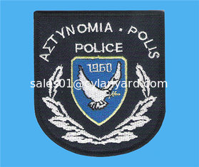 China Embroidered police crest patches, garment accessory embroidered shoulder epaulettes patch, supplier