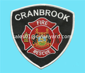China Embroidered Fire-fighting and rescue crest, embroidery fire rescue badges, uniform crests supplier