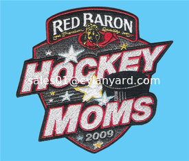 China Custom embroidered sport badges,China embroidery factory for Hocket games logo patches, supplier