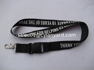 China Imprinted brand nylon lanyard with quick release detachable buckle, affordable price, supplier