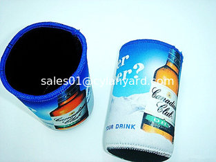 China Neoprene Coke can skin case, neoprene can cooler sleeve pouch,heat transfer colorful print supplier