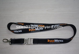 China Custom imprinted polyester ID badge lanyard with metal detachable buckle, MOQ300pcs,30g, supplier