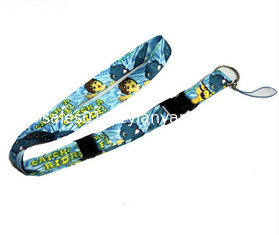 China Heat transfer print designer lanyards, polyester sublimation print mobile phone lanyards supplier