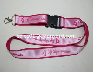 China Polyester satin double layered lanyards, satin label overlay lanyards,double layer lanyard supplier