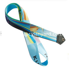 China Exquisite heat transfer print Guitar belt lanyard, polyester flat guitar belt straps, supplier