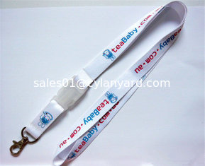 China Safety polyester neck lanyard with quick release detachable buckle,screen print brand logo supplier