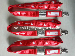 China Premium quality satin ribbon layered id badge lanyards with metal detachable buckle, supplier