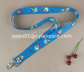 China China lanyard factory for custom made Christmas Snowman design printing lanyards in bulk, supplier