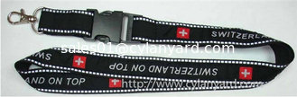 China Red cross logo double layer lanyards, custom printed lanyards from China factory, Cheap, supplier