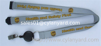 China Safety reflective lanyards with retractable badge reel, reflective safety badge lanyards, supplier