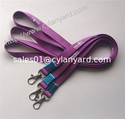 China Silkscreen printed logo polyester badge lanyards, cheap imprinted polyester neck straps, supplier