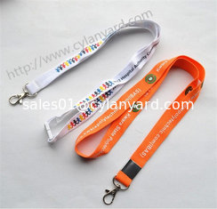 China Cheap simple logo imprinted polyester id card lanyard,China lanyard factory small quantity supplier