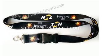 China Designer full color badge lanyards, heat transfer printing full color id badge lanyards, supplier